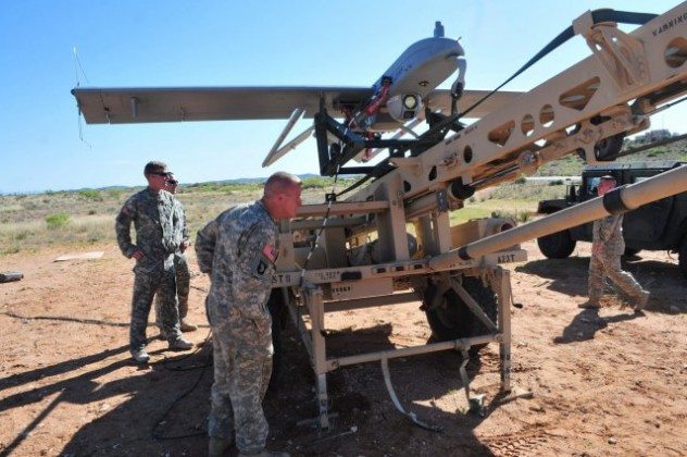 US Army Combat Aviation Soldiers master control of drones during test ...