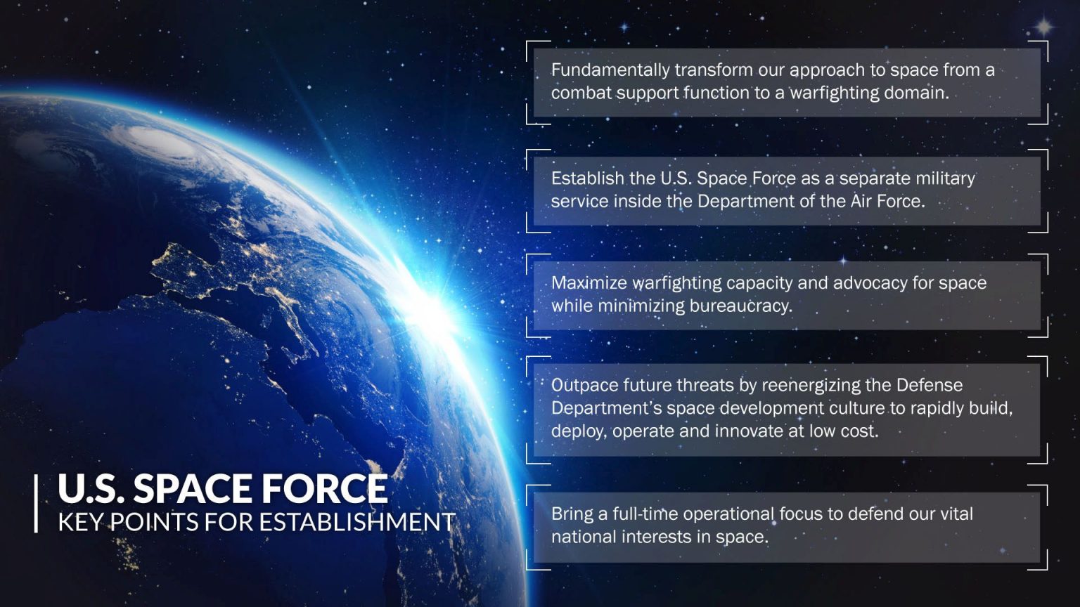 US Space Force created to meet challenges from Russia and China ...
